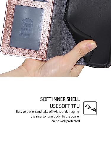 Arseaiy Case for Samsung Galaxy Note 10 Lite/A81/M60S Flip Phone Case PU Leather Zipper Pocket Wallet Case Cover with Card Holder Kickstand Shell Pink
