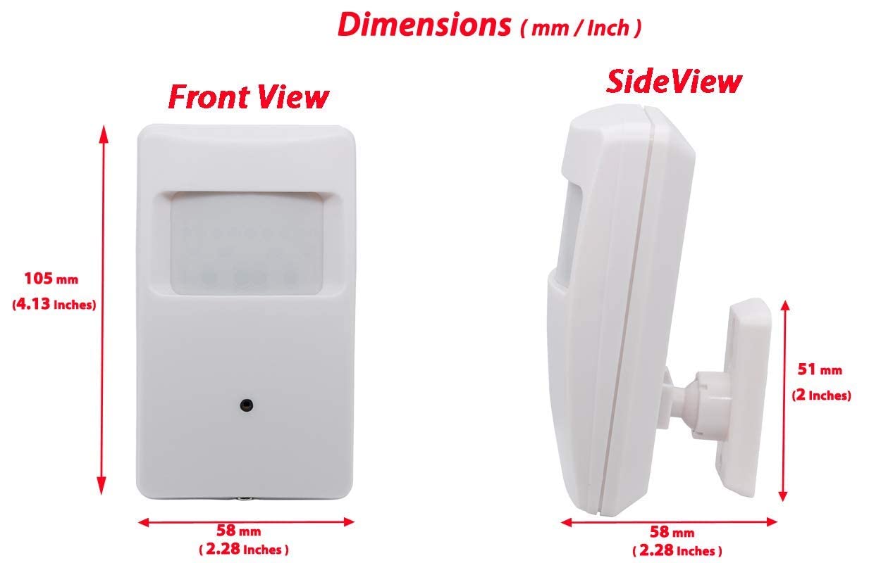 Evertech 1080p Hidden Nanny Covert PIR Security Camera with Night Vision, Day Night Motion Detector Style AHD TVI CVI Analog Camera Only Indoor Using