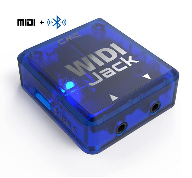 CME WIDI Jack - Bluetooth MIDI Interface for TRS/DIN MIDI devices - Power by MIDI Out or usb-c - Ultra low 3ms latency wireless MIDI for Synthesizer EWI Keytar Pedalboard Digital Piano