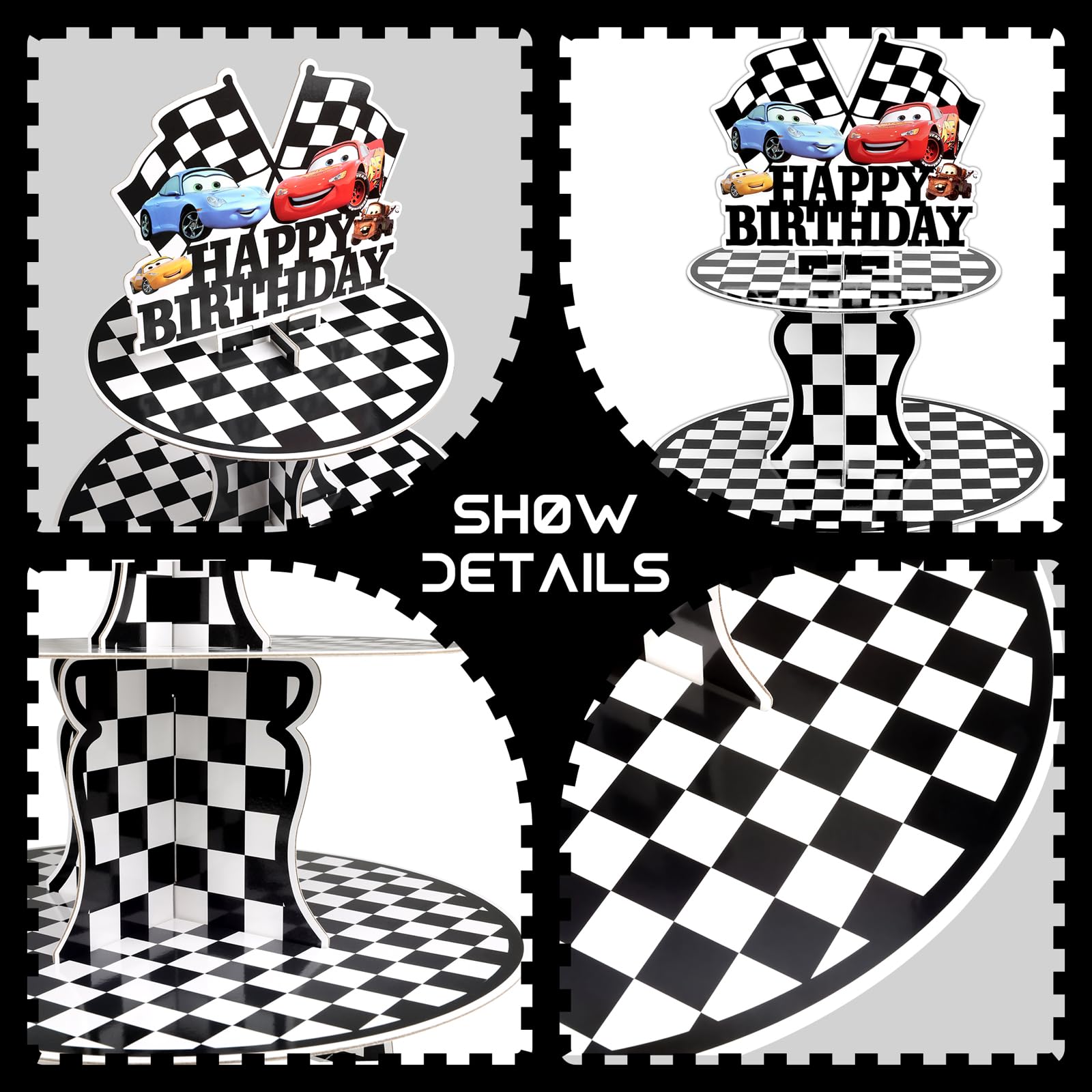 BACUTHY 2 Pack Cupcake Stands for Miner Crafting Birthday Party Decorations Pixel Game Party Favors Supplies, Cardboard Cupcake Holder with Toppers