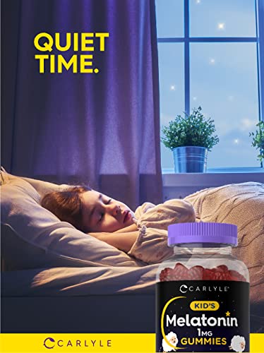 Carlyle Kids Melatonin Gummies | 1 mg 120 Count | Fruit Flavor Gummy | Vegan, Non-GMO, Gluten Free