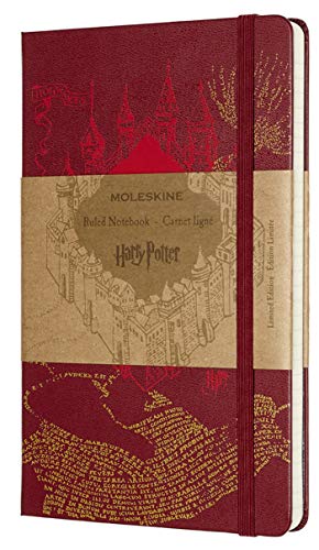 Moleskine Limited Edition Harry Potter Notebook, Hard Cover, Large (5" x 8.25") Ruled/Lined, Bordeaux Red, 240 Pages
