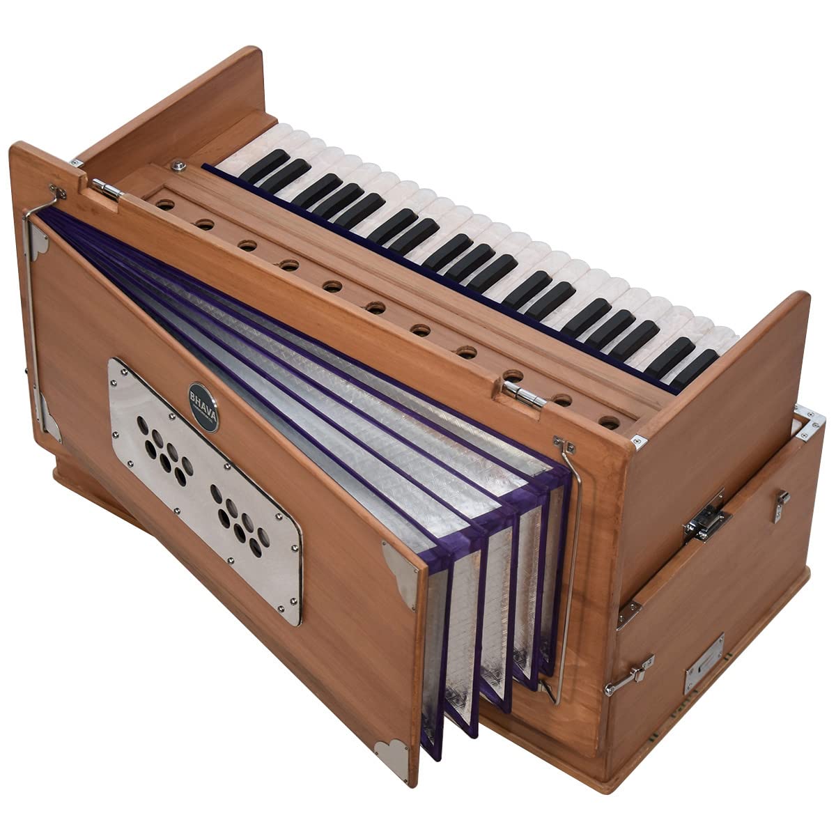 Bhava Classic "Kirtan" Harmonium | Standard Edition | Professionally Tuned | Shipped from U.S. | 42 Key,Portable Harmonium Perfect for Yoga,Kirtan | Travel Ready,Fits in Overhead Compartment Natural