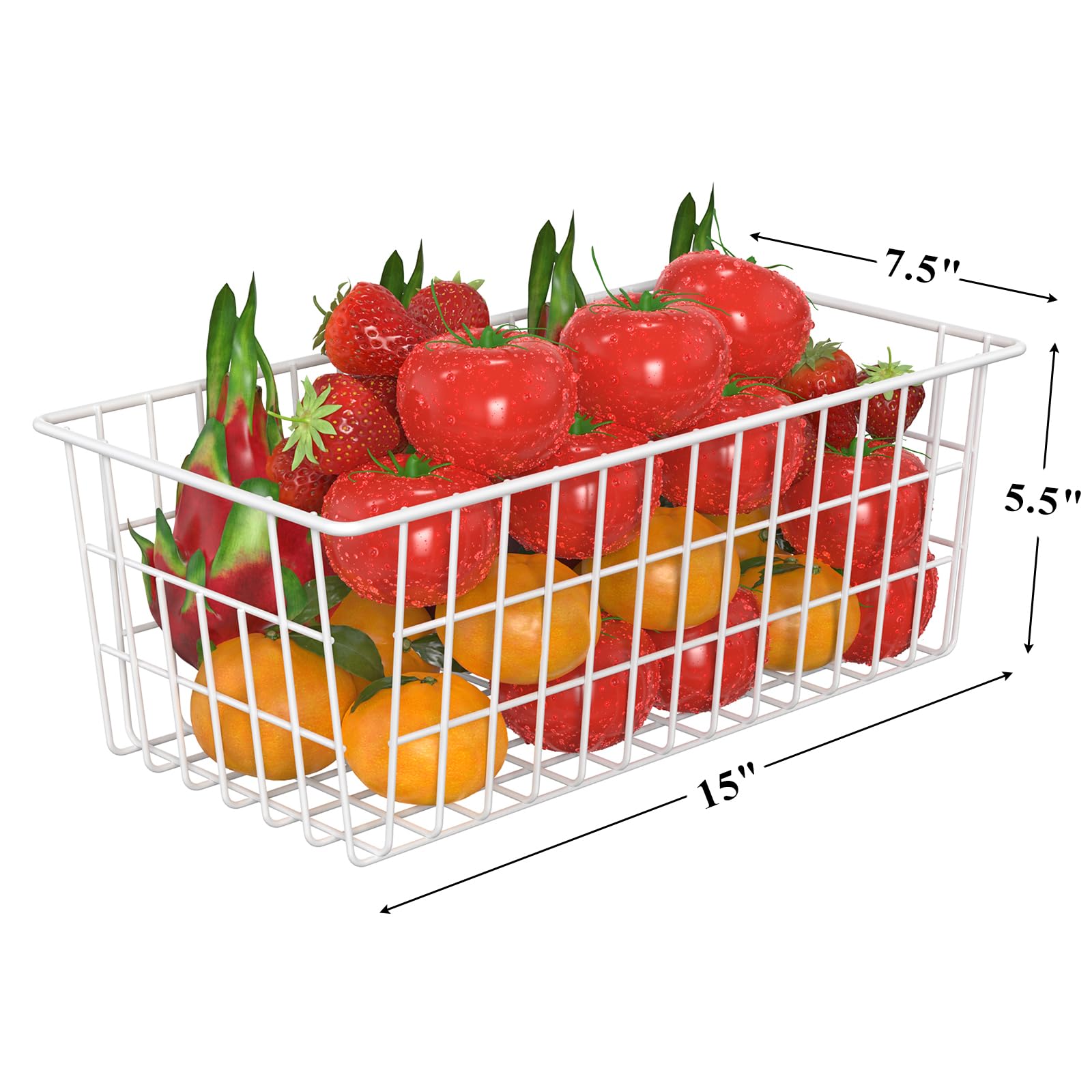 Orgneas Freezer Organizer Bins, Freezer Baskets for Chest Freezer and Upright Freezer Refrigerator Dividers Frozen Meats Storage Containers Organizer for Fruits and Vegetables, 5 Packs