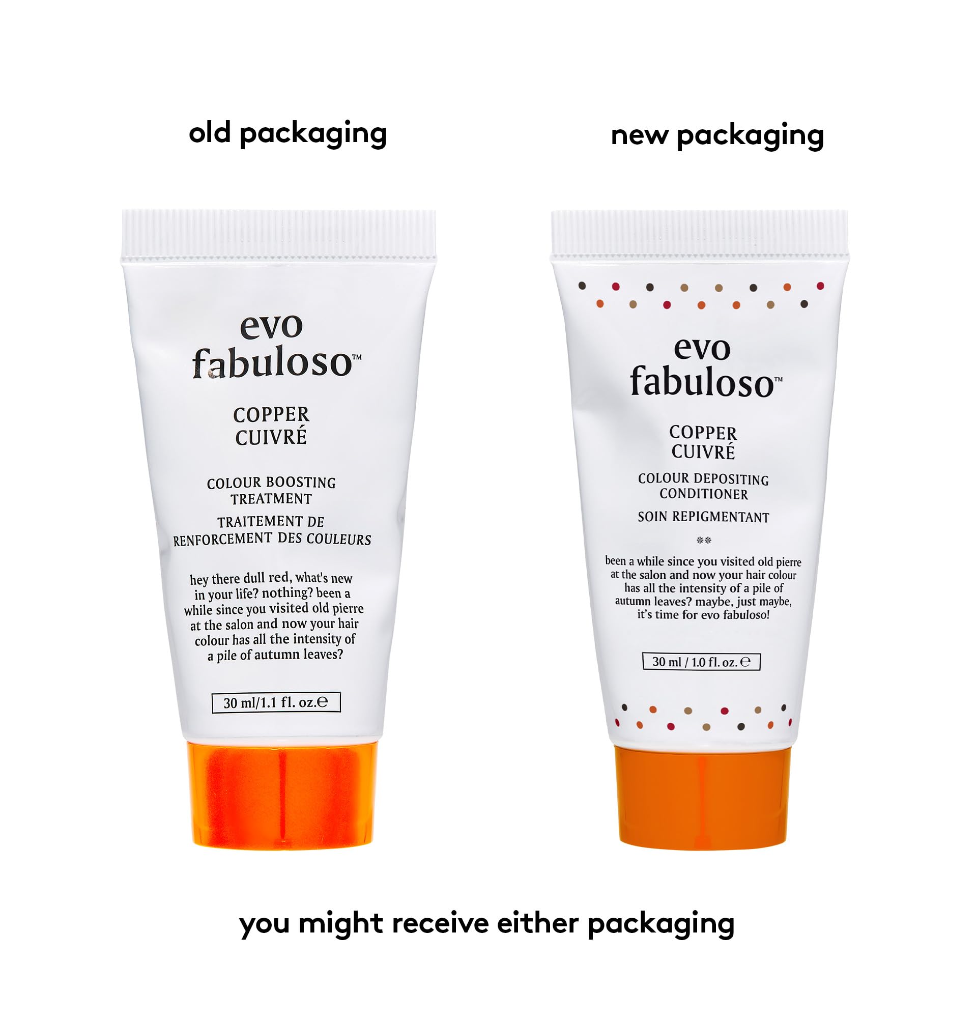 EVO Fabuloso Copper Colour Depositing Treatment - Colour Care Conditioner for Colour -Treated Hair - Helps Maintain Colour Depth, Tone & Shine, 30ml / 1.01fl.oz