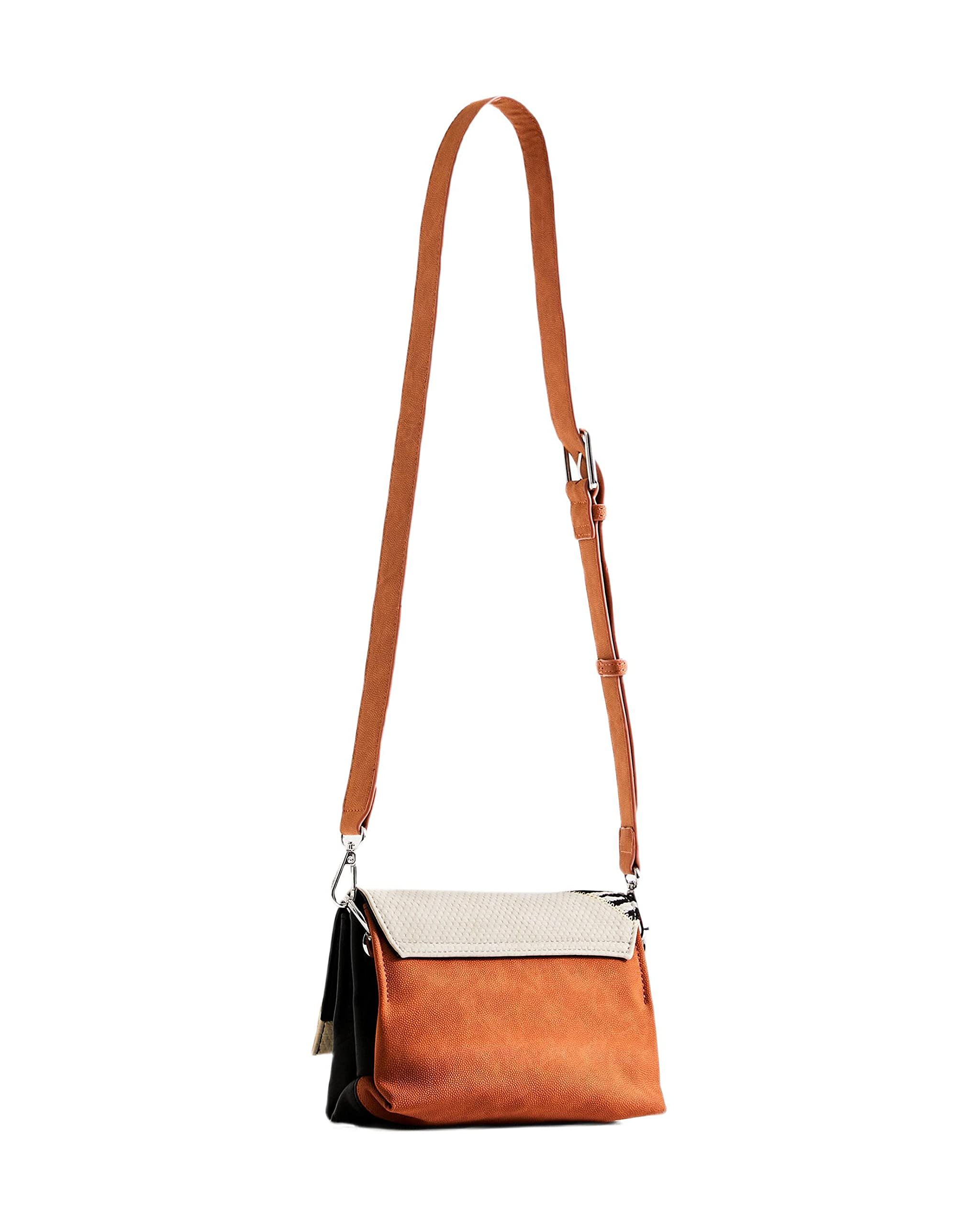 Desigual woMens Casual Across Body Bag, Brown, U US