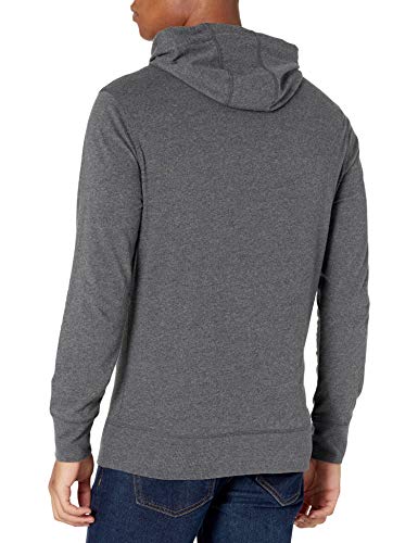 Amazon Essentials Men's Lightweight Jersey Pullover Hoodie, Charcoal Heather, Large