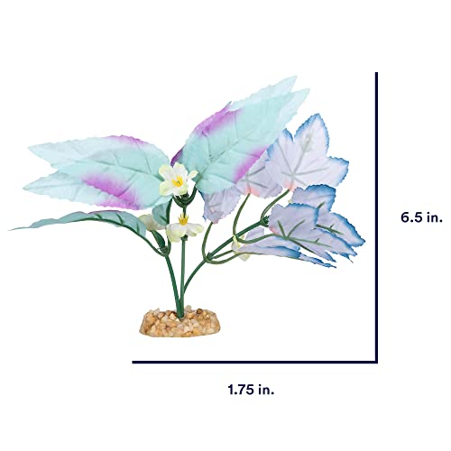 imagitarium Blue Purple Leaf Mix Silk Aquarium Plant, Small