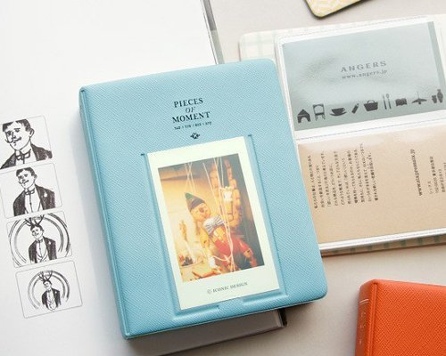 64 Pockets Colorful Fuji Instax Mini Book Style Photo Album Holder Card Holder for Fujiflim Instax Mini 7S Mini 8 Mini 25 Mini 50S Films - Blue