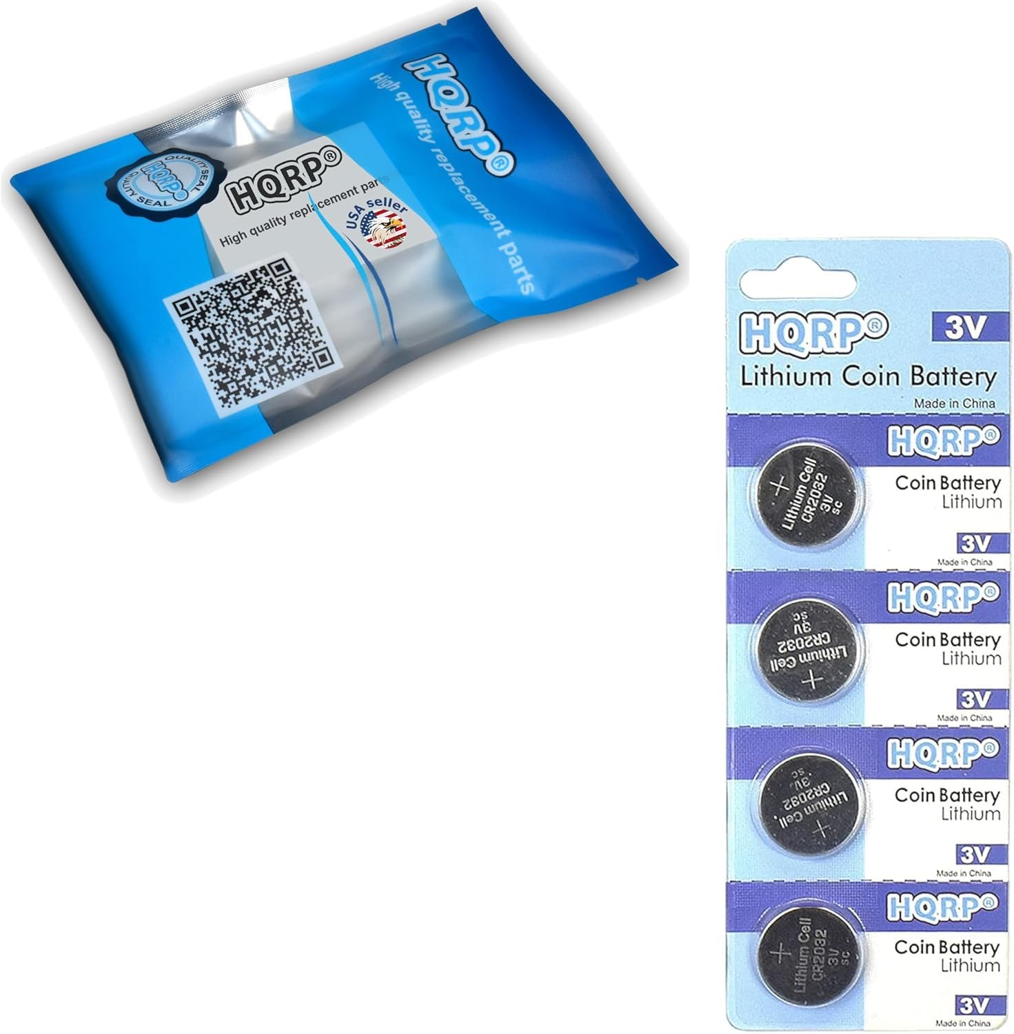 HQRP 4-Pack CR2032 Battery Compatible with Boss TU-10 Clip-On Chromatic Tuner ; DB-12 / DB-30