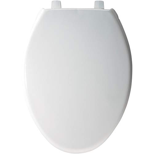 BEMIS 7800TDG 000 Commercial Heavy Duty Closed Front Toilet Seat with Cover that will Never Loosen & Reduce Call-backs, ELONGATED, Plastic, White