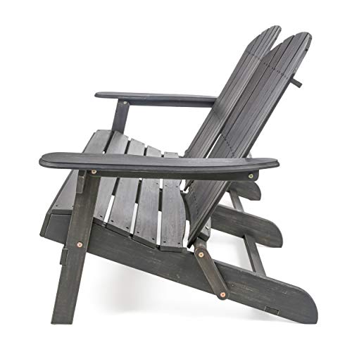 Christopher Knight Home Great Deal Furniture Muriel Outdoor Dark Grey Finish Acacia Wood Adirondack Loveseat