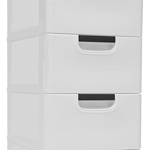 Plastic Drawers Dresser, 5 Drawer Stackable Vertical Clothes Storage Cabinet, Bedroom Tall Small Chest Closet, Organizer Unit for Hallway Entryway, Home Furniture