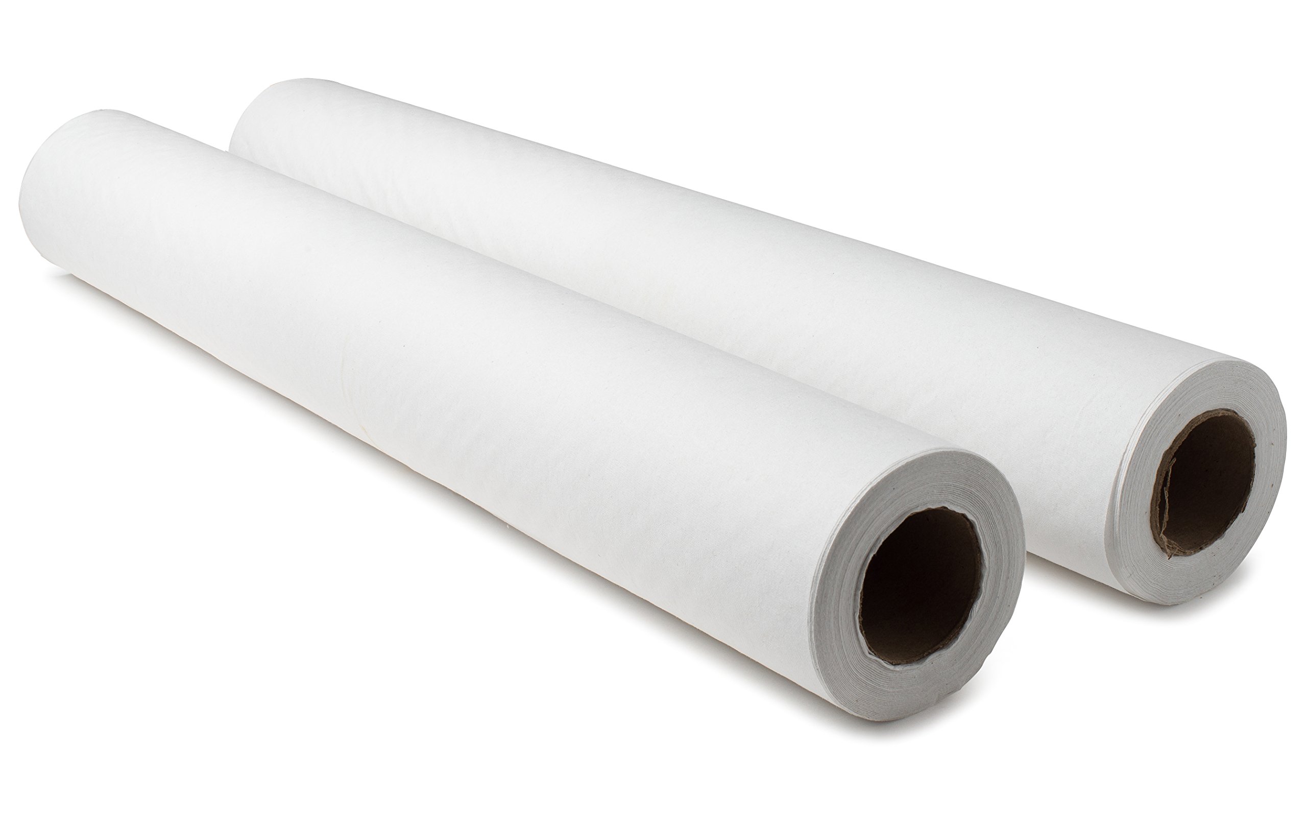 Exam Table Paper - 18''x125’ Disposable Standard White Textured Crepe Medical Barrier Cover Roll - Wide Paper Rolls for Spas, Daycares, Doctors, Chiropractors, Examination and Massage Tables (2)