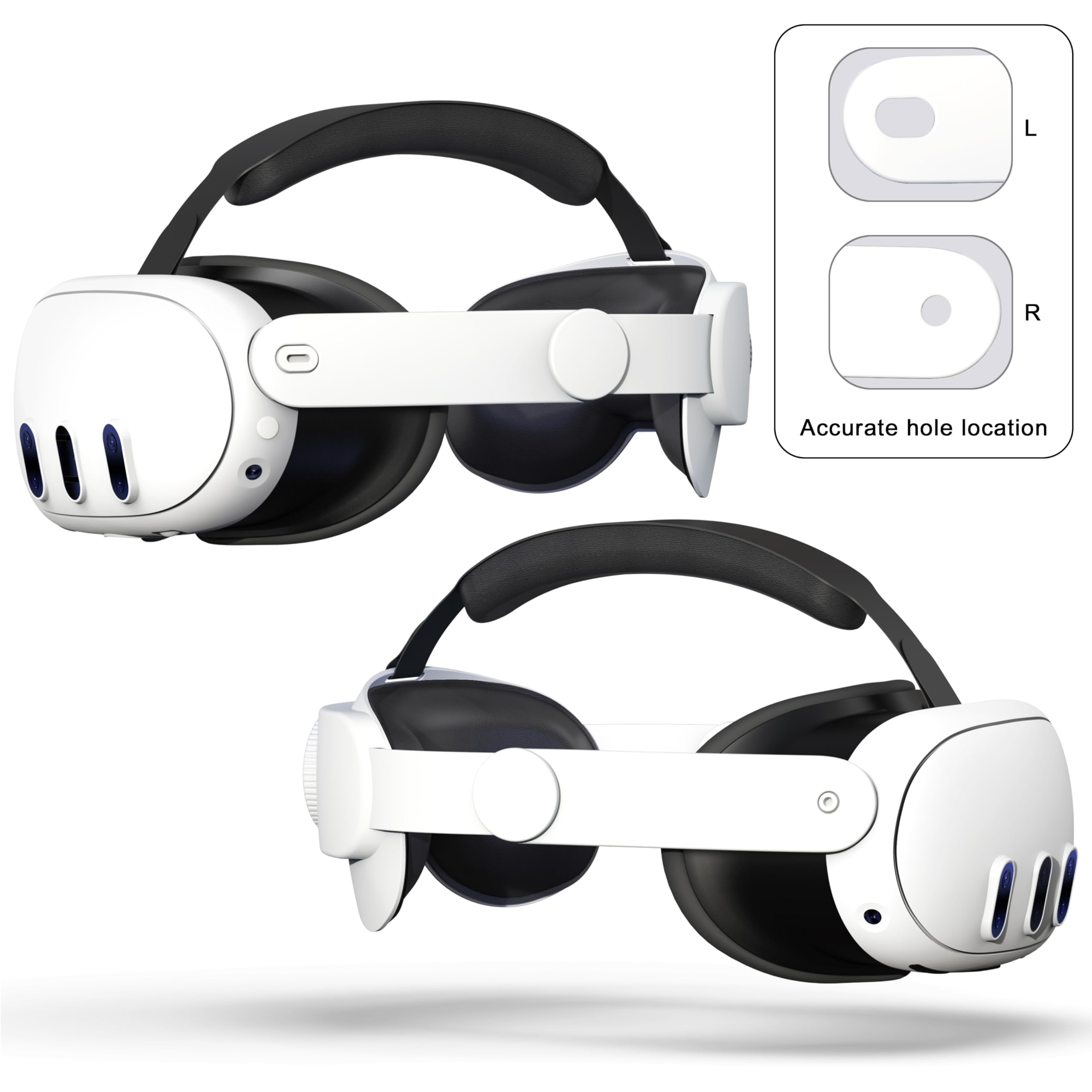 Adjustable Head Strap Compatible for Meta Quest 3, Lightweight VR Headwear Bracket Holder Elite Strap Replacement for Enhanced Comfort Support and Gaming Immersion VR Accessories (White)