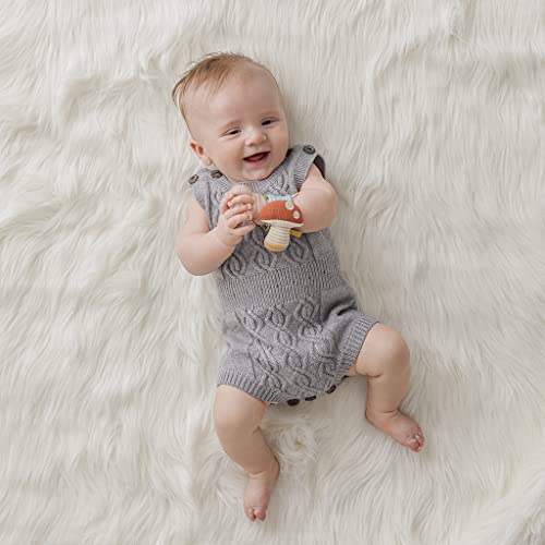 Itzy Ritzy Wrist Rattle β Wearable Itzy Bitzy Rattle for Babies; Made of Soft Cotton and Easily Attaches to Wrist; Makes Gentle Rattle Sound; Mushroom