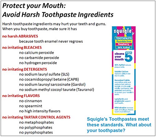 Squigle Jr Toothpaste (for Infants, Toddlers), Travel Toothpaste, Prevents Cavities, Canker Sores, Chapped Lips. Soothes, Protects Dry Mouths. Stops Tooth Sensitivity, No SLS - 2 Pack