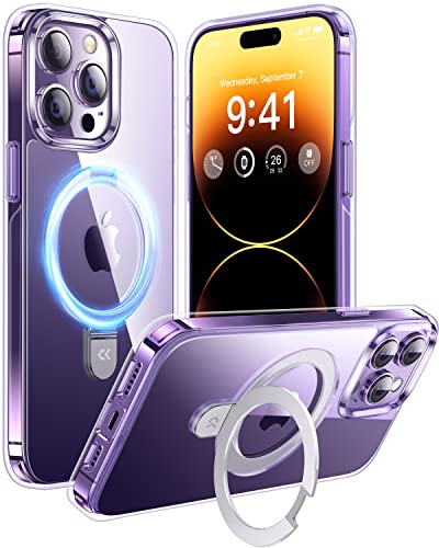 CASEKOO Magnetic Clear Designed for iPhone 14 Pro Max Case with Invisible Stand [Compatible with MagSafe] [Non Yellowing] Shockproof Protective for Women Men Phone Cases 6.7 Inch 2022, Clear