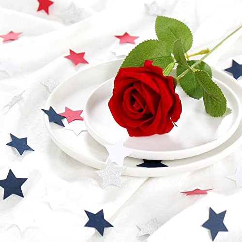 Red-White Blue-silver Patriotic-Decorations Star Confetti - 300pcs Graduation 2023 4th Fourth of July Decorations Paper Confetti Olympics Party Decor Men Boys Birthday Table Decor Panduola