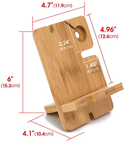 JACKCUBE Design Bamboo Charger Dock Stand Multi Device Charging Station Organizer Holder for Smartphone Cellphone Mobile Phone β :MK243A