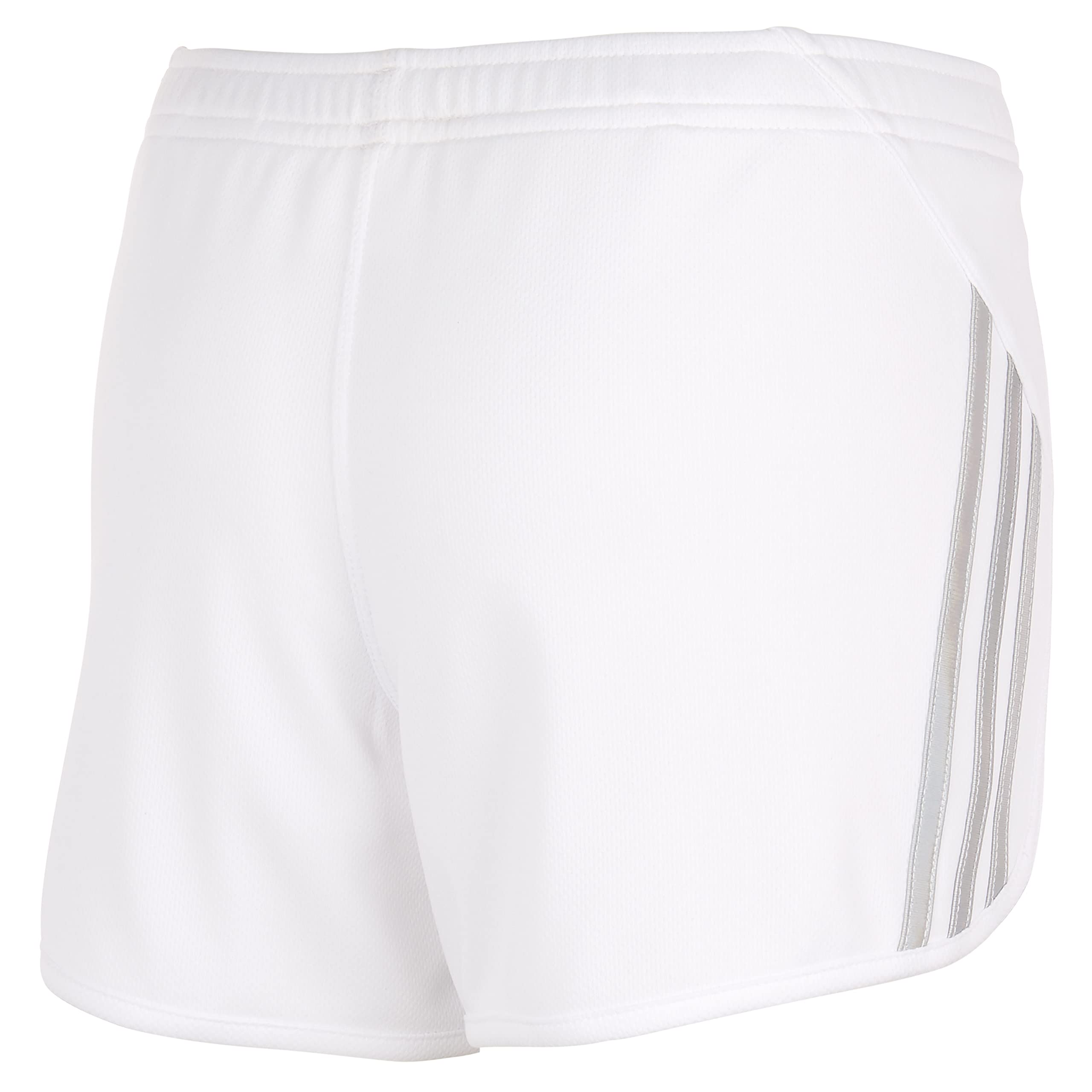 adidas girls Shine Stripe Mesh Shorts, White, 8-15 Years US