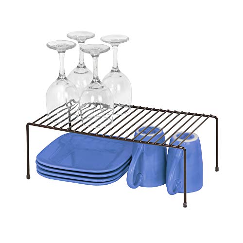 Smart Design Classic Storage Shelf – Set of 6, Large (8.5 x 16 in.), Bronze – Sturdy Steel Pantry Organizer with Rust-Resistant Finish and Non-Slip Feet for Easy Home Organization and Storage