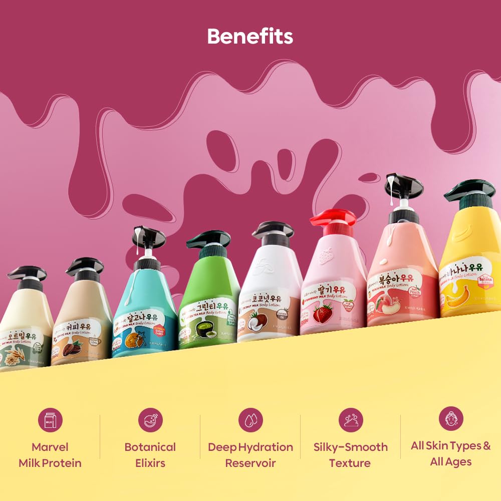 WELCOS KWAILNARA Banana Milk Body Lotion – Korean Body Lotion for Deep & Lightweight Hydration 560 g / 19.75 Fl. Oz