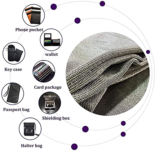 Wzglod Anti Radiation Silver Fiber Fabric Conductive Faraday Cloth EMI RFID Protection Material for Clothes Making Or RF/EMI/EMF/LF Blocking/Shielding,5m/196.85in