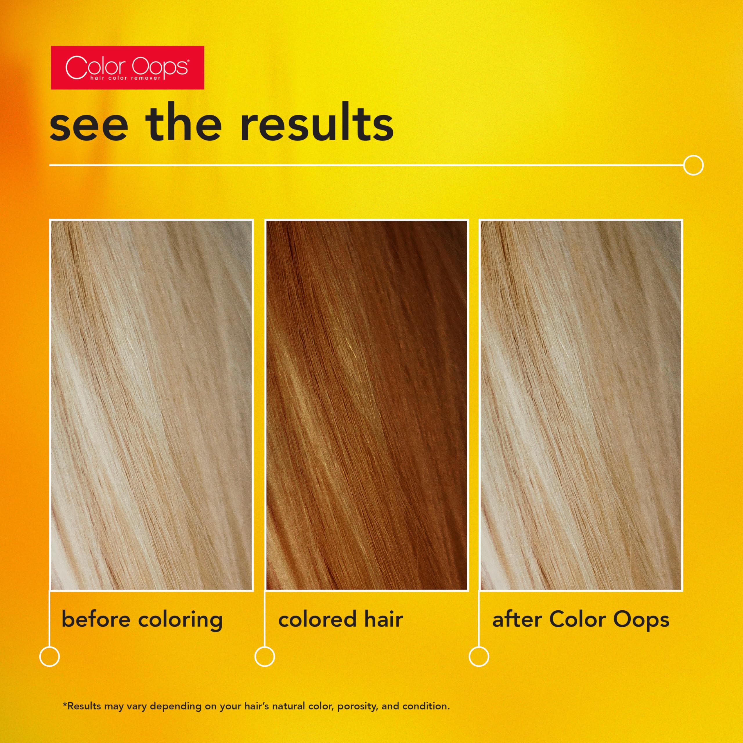 Color Oops Extra Strength Hair Color Remover, 1 Application, Hair Dye Remover Processes in 20 Minutes, Safely Removes Permanent & Semi-Permanent Dye, Ammonia & Bleach Free