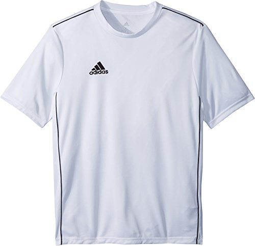 adidas Juniors' Core 18 Training Soccer Jersey White/Black, X-Large