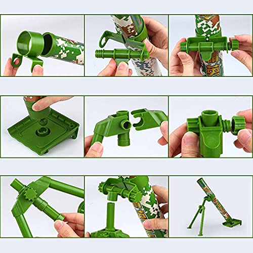 deAO Launcher Toy Shooting Game Toy Play Set with Music Function, Adjustable Elevation and Foam Rocket Missiles Included β Great Indoor and Outdoor Fun for Kids