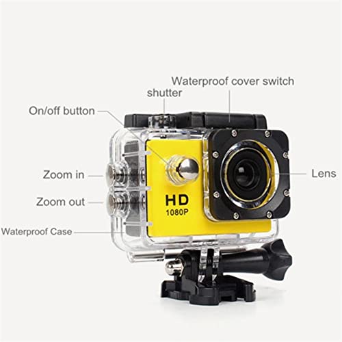Action Camera 2022New Action Camera, 12MP HD 1080P 32GB 140D Underwater Waterproof Camera, Helmet Vedio Sports Pro Camera,Mini DV Video Camera HD (Color : 04, Size : Small)