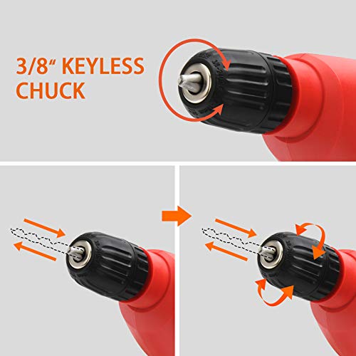 APLMAN Power Electric Drill,Variable Speed Drill with 6 Pcs Drill Bit and 6 Pcs Screwdriver,6 Foot Gord,Reversable Wired,Carrying Case & Accessories