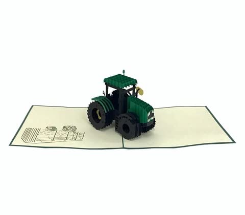 ETA 3D Tractor Pop Up Card, 3D Birthday Vehicles Pop up Card for Grandpa Father Dad Husband Son Friend, 3d Pop Up Card for Father Day, H12