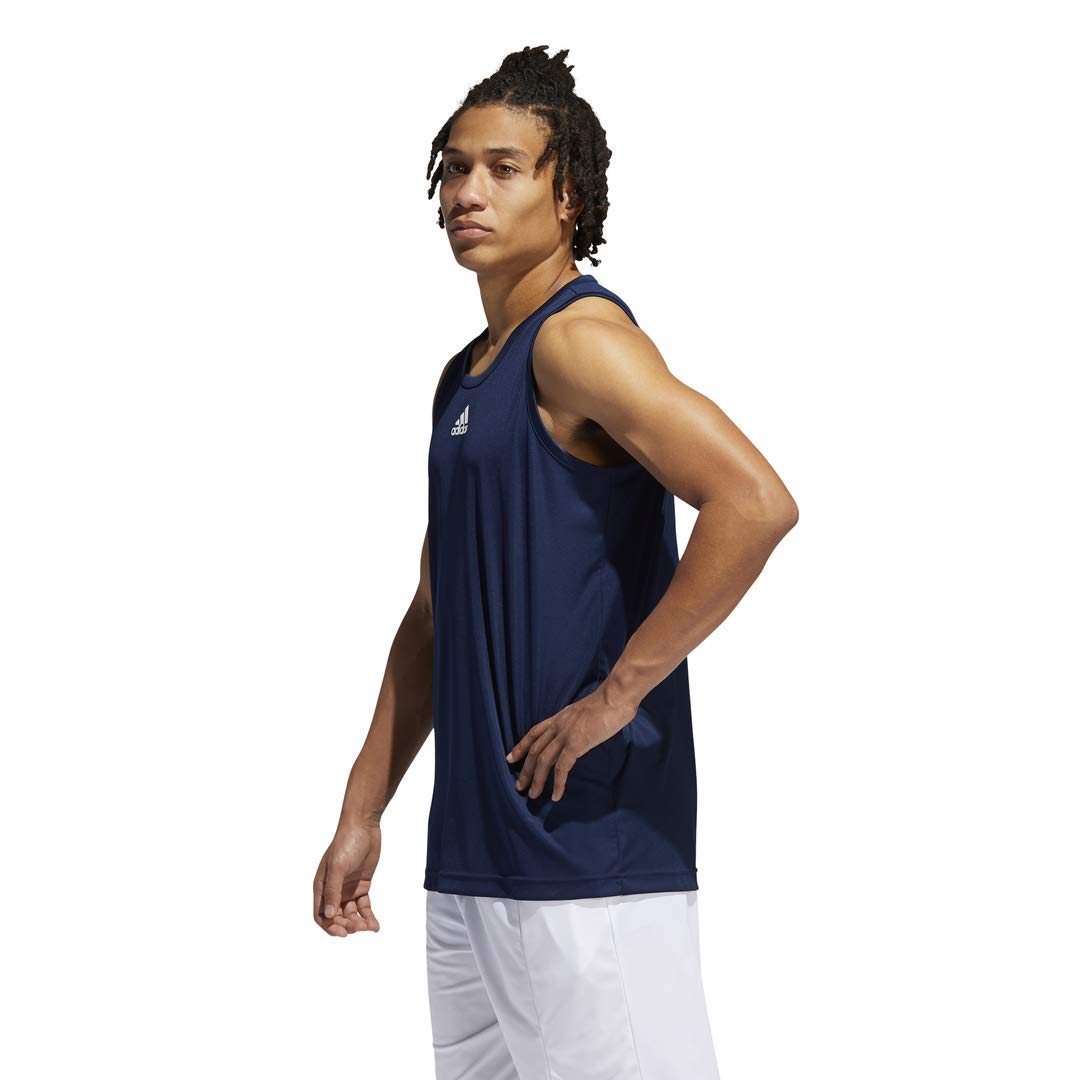 adidas Men's Heathered Tank Top, Collegiate Navy, X-Large