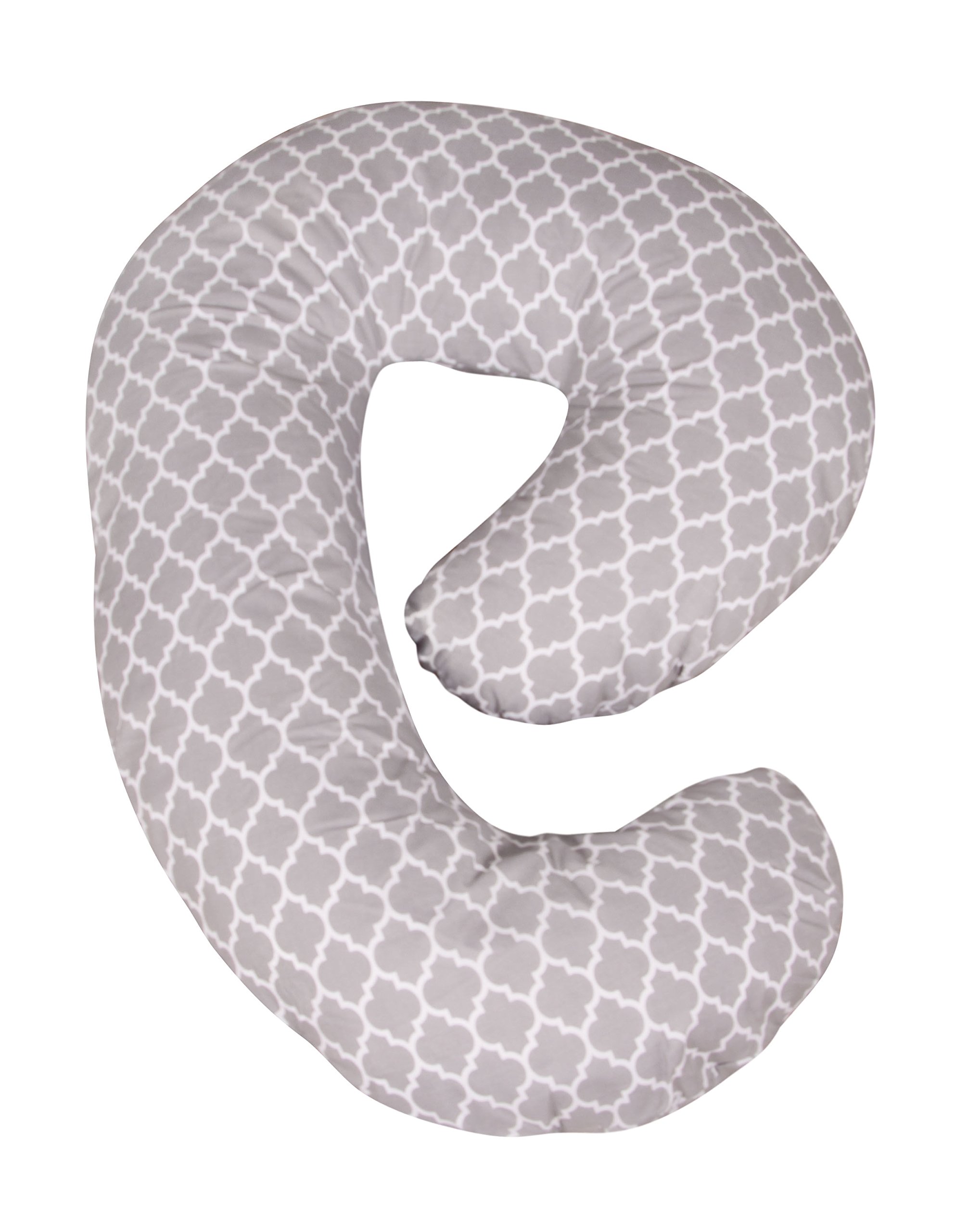 Leachco Snoogle Mini Chic - Compact Side Sleeper Pregnancy Pillow - Moroccan Gray