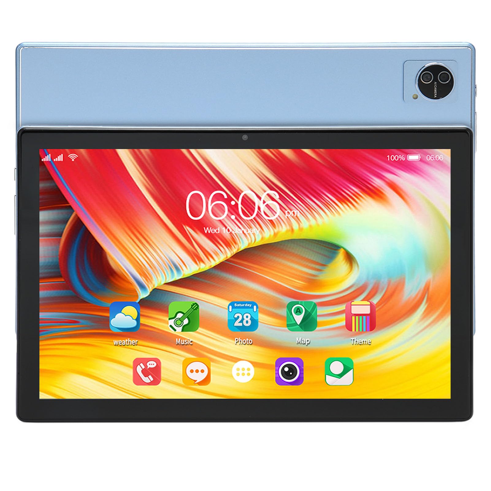 Airshi Business Tablet, 10.1 Inch FHD Gaming Tablet US Plug 100‑240V 8GB RAM 256GB ROM Dual Camera for School (#2)