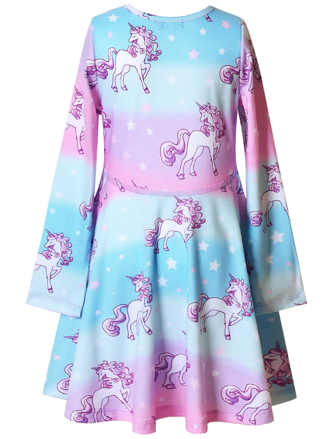 American Doll & Girl Matching Dresses Star Unicorn Outfits, Size 8 9