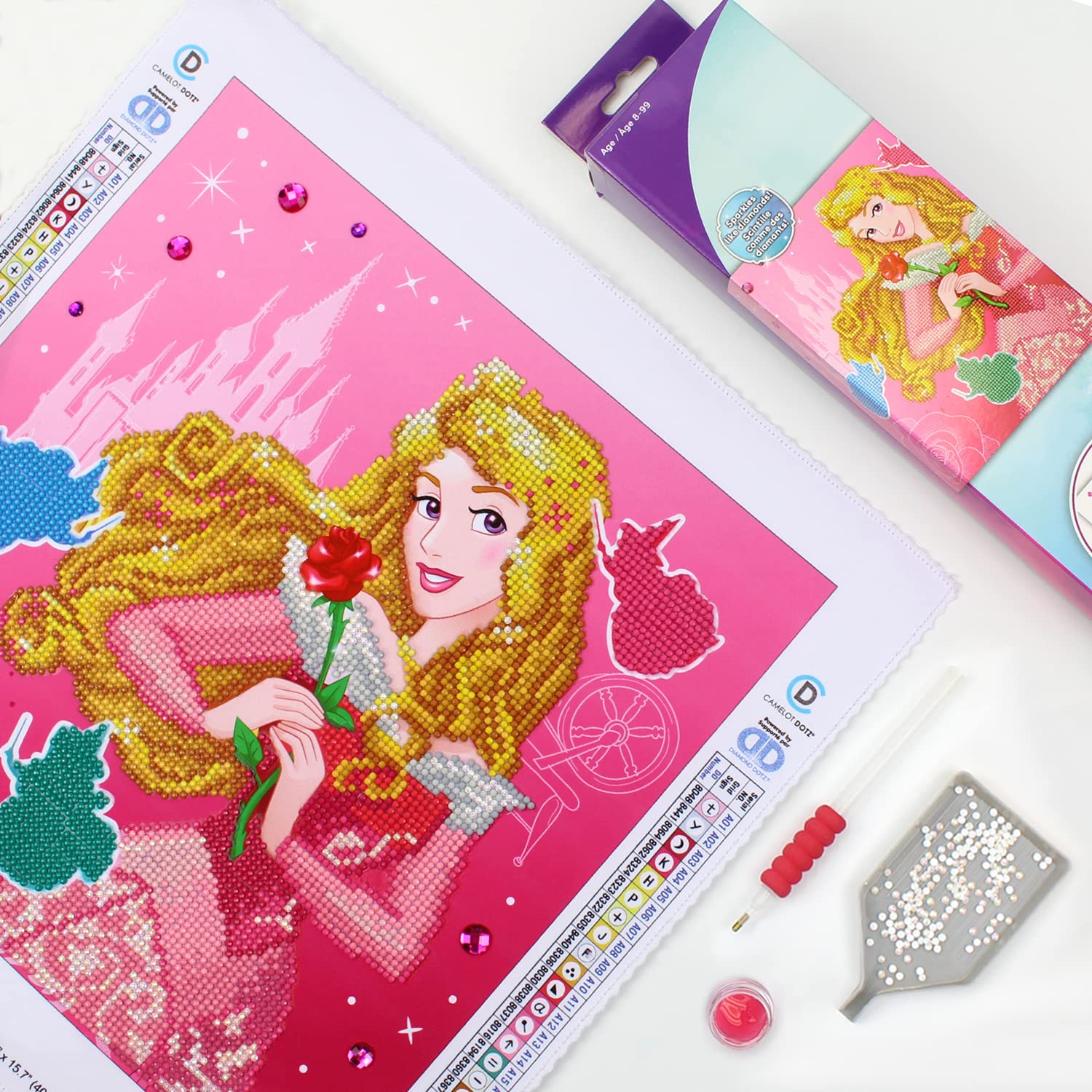 Diamond Dotz Aurora Graceful Disney Diamond Painting Kits for Adults - Diamond Art Kits a Relaxing Creative Craft Kit with Dotz Gems 12.6x12.6
