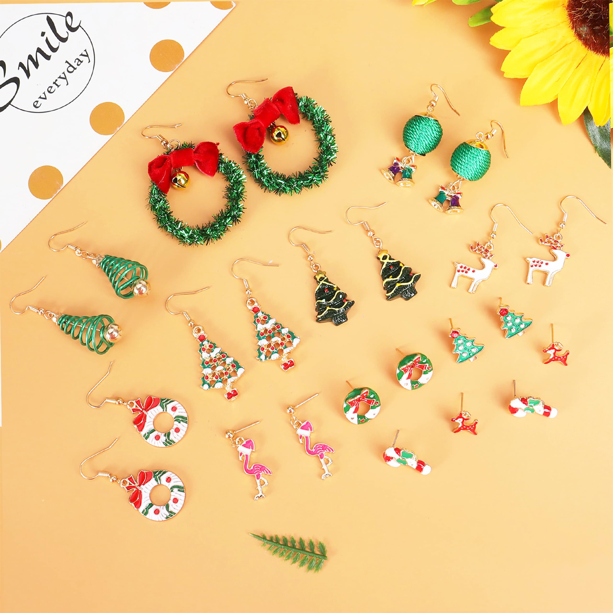 9/10/14/20 Pairs Christmas Earrings for Women Christmas Tree Bells Drop Dangle Earrings Holiday Earrings Xmas Jewelry…