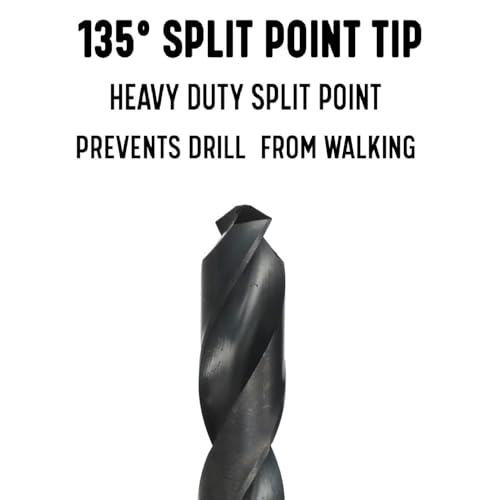 Drill America - DWDST5/16P12 5/16" High Speed Steel Heavy Duty Split Point Stub Drill Bit (Pack of 12), DWDST Series