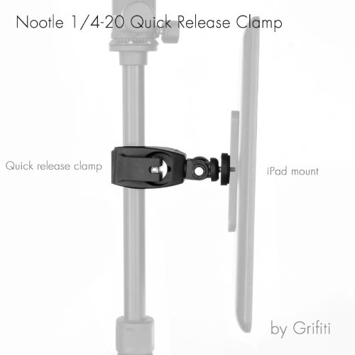 GRIFITI Nootle Quick Release Pipe Clamp and Universal Phone Mount Adjustable for iPhone, Smartphone, Galaxy, Pixel, Andriod, HTC One, Nokia, Fits Handlebars, Music and Mic Stands, Tripods