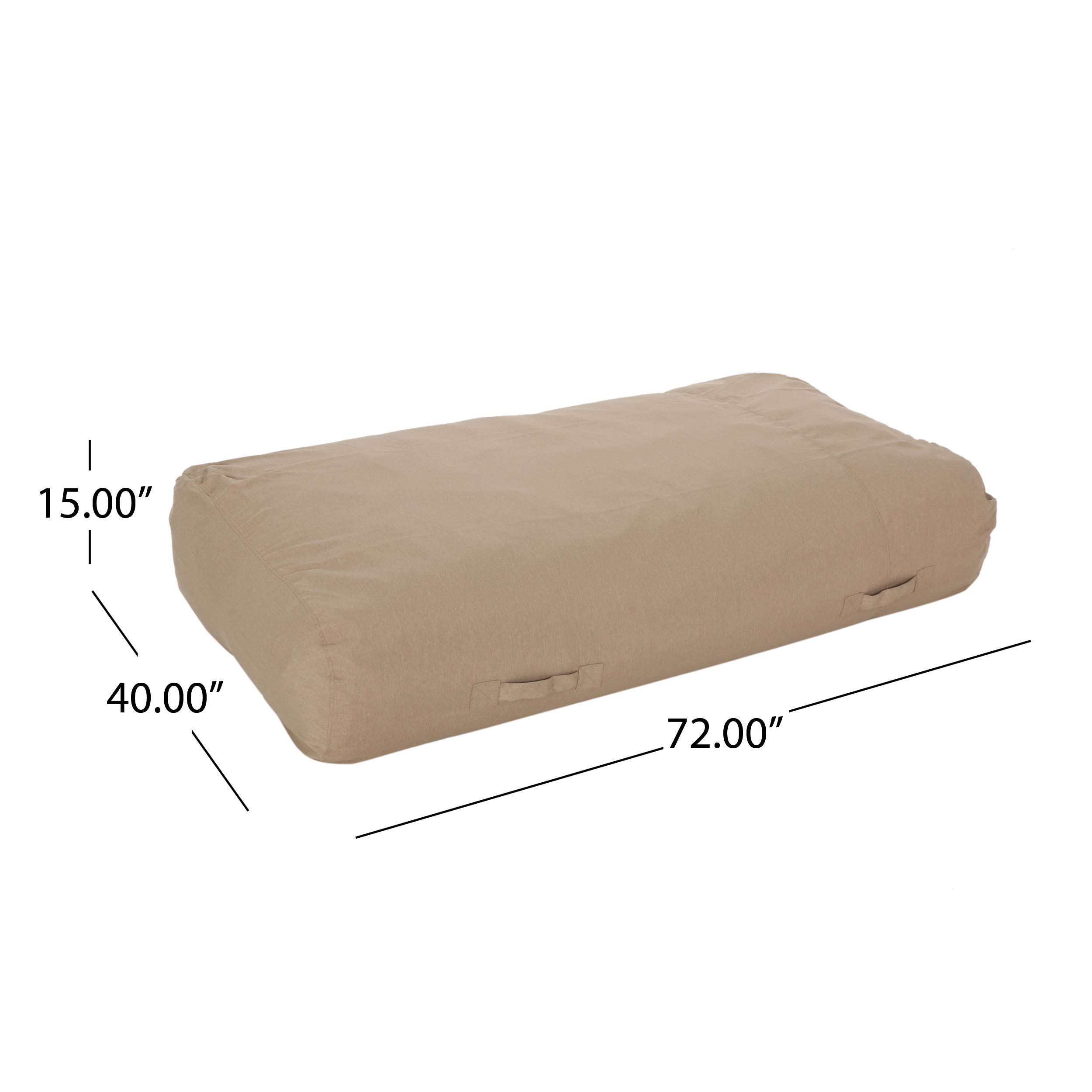 Christopher Knight Home Vivien Outdoor Water Resistant 6'x3' Lounger Bean Bag, Tuscany, Small