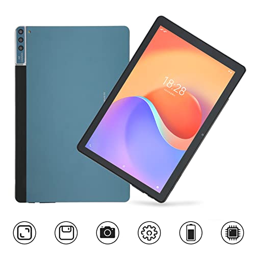 AMONIDA Tablet PC, 5G WiFi 8MP Front 16MP Rear 10 Inch Tablet Blue 100-240V 12GB RAM 128GB ROM for Android 11 for Entertainment (US Plug)