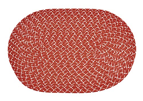 Better Trends Sunsplash Braid Collection is Durable and Stain Resistant Reversible Indoor Outdoor Area Utility Rug 100% Polypropylene in Vibrant Colors, 20" x 30" Oval, Red
