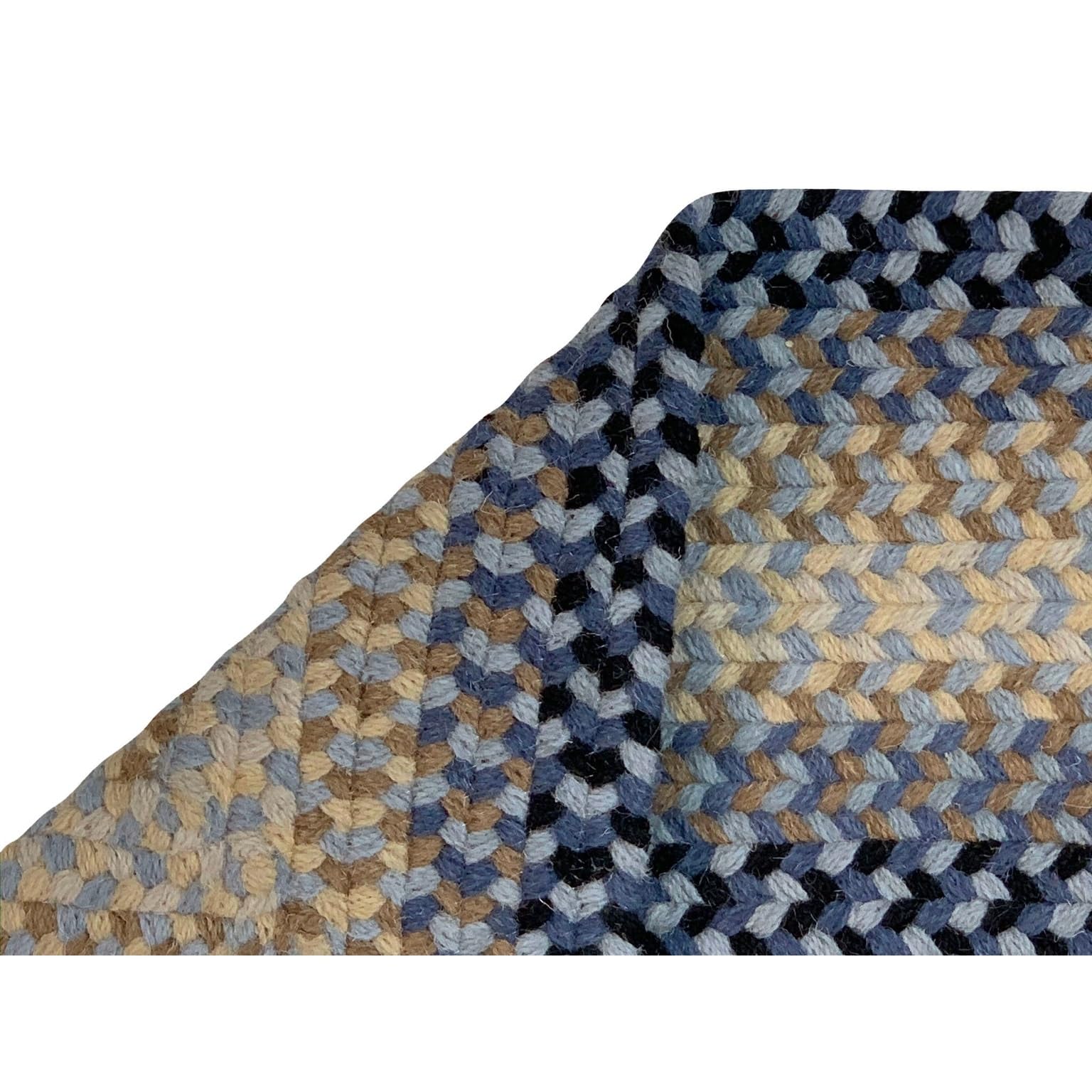 Better Trends Woodbridge Braid Collection is Durable, Reversible Indoor Area Utility Rug 100% Wool in Vibrant Colors, 20" x 30" Rectangle, Blue