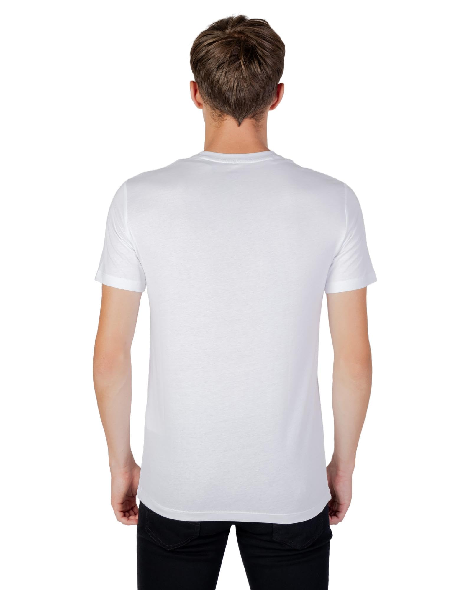 A | X ARMANI EXCHANGE Men's Slim Fit V-Neck AX Block Graphic Tee, White, XL