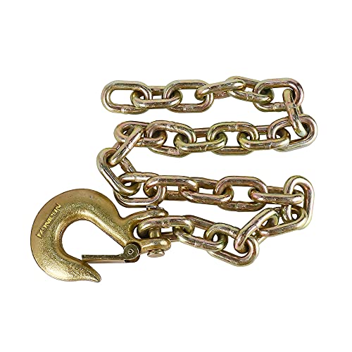 NBJINGYI 3/8" X 35" Trailer Safety Chain 2pcs Grade 70 Binder Chain with Clevis Grab Hooks