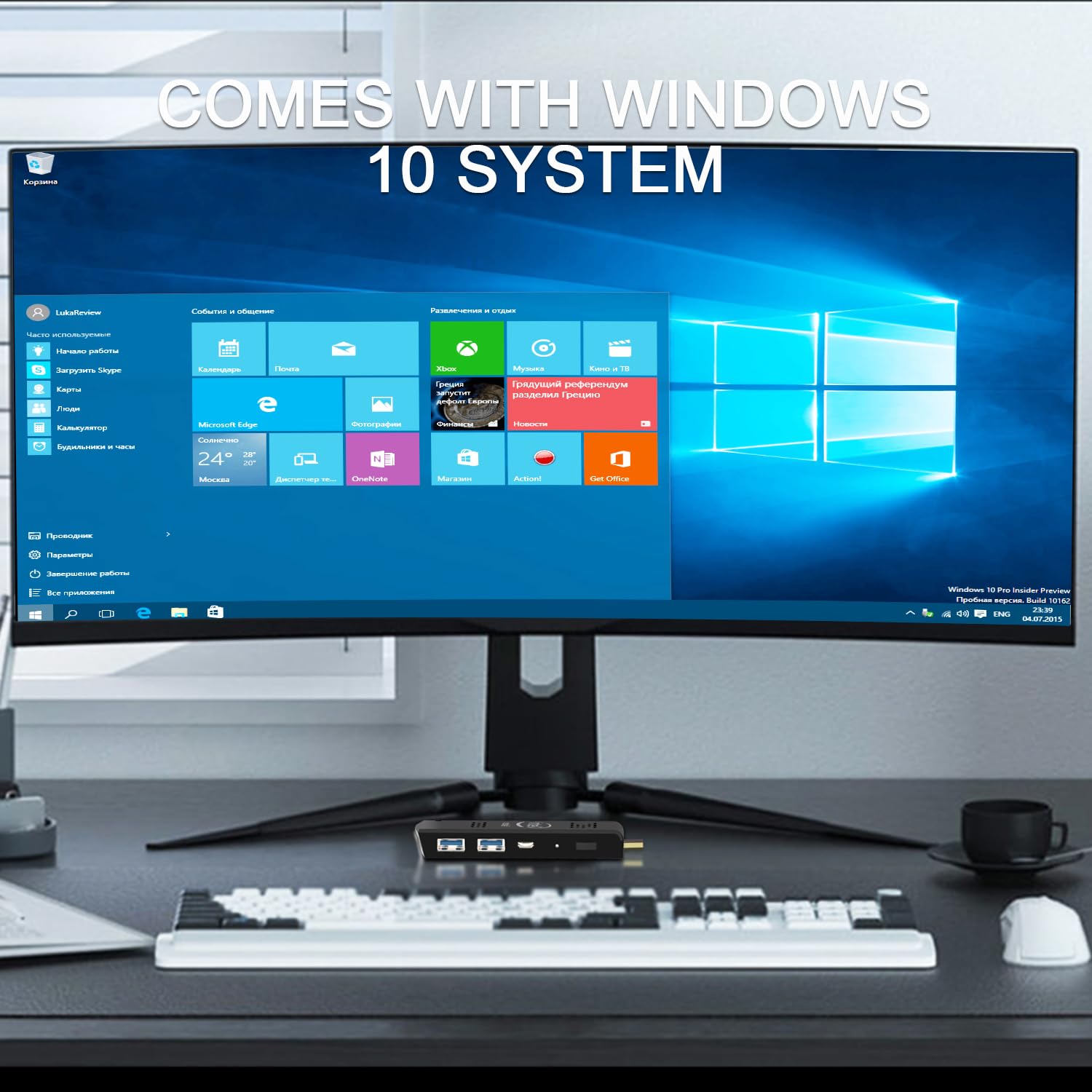 ALADAWN PC Stick Intel Atom Z8350 4GB 64GB with Windows 10 Pro,Mini Computer Stick Support Auto Power on,4K HD,Dual Band WiFi 2.4/5G,Intel pc Stick on Business Office Industrial IOT Media Home