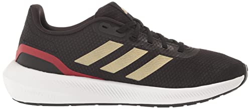adidas Men's Run Falcon 3.0 Shoes Sneaker, Core Black/Gold Metallic/Better Scarlet, 10.5
